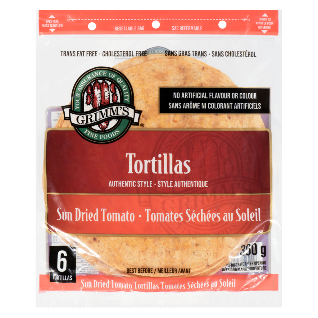 Sun Dried Tomato Tortillas - Grimm's Fine Foods