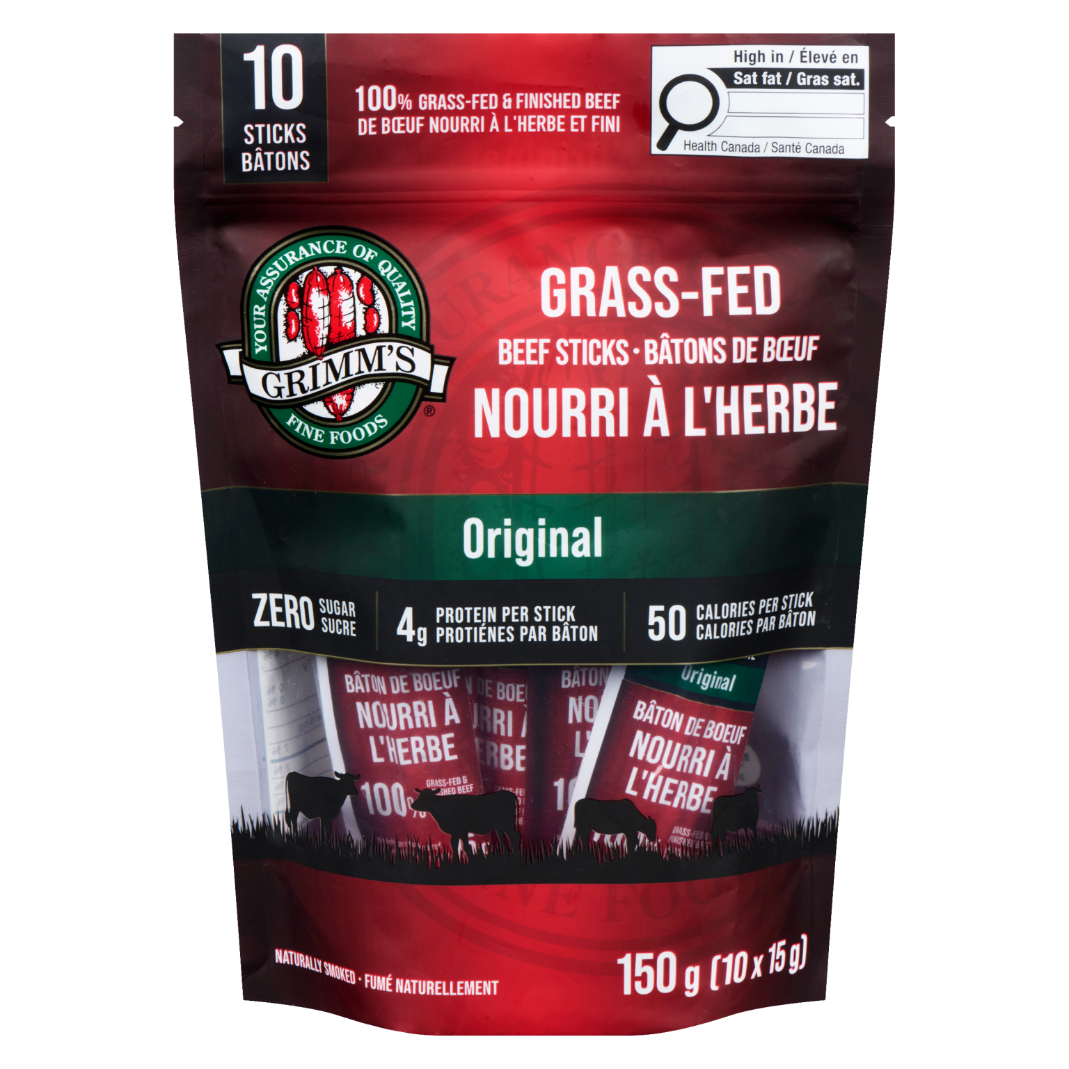 Original Grass-Fed Beef Sticks - Grimm's Fine Foods